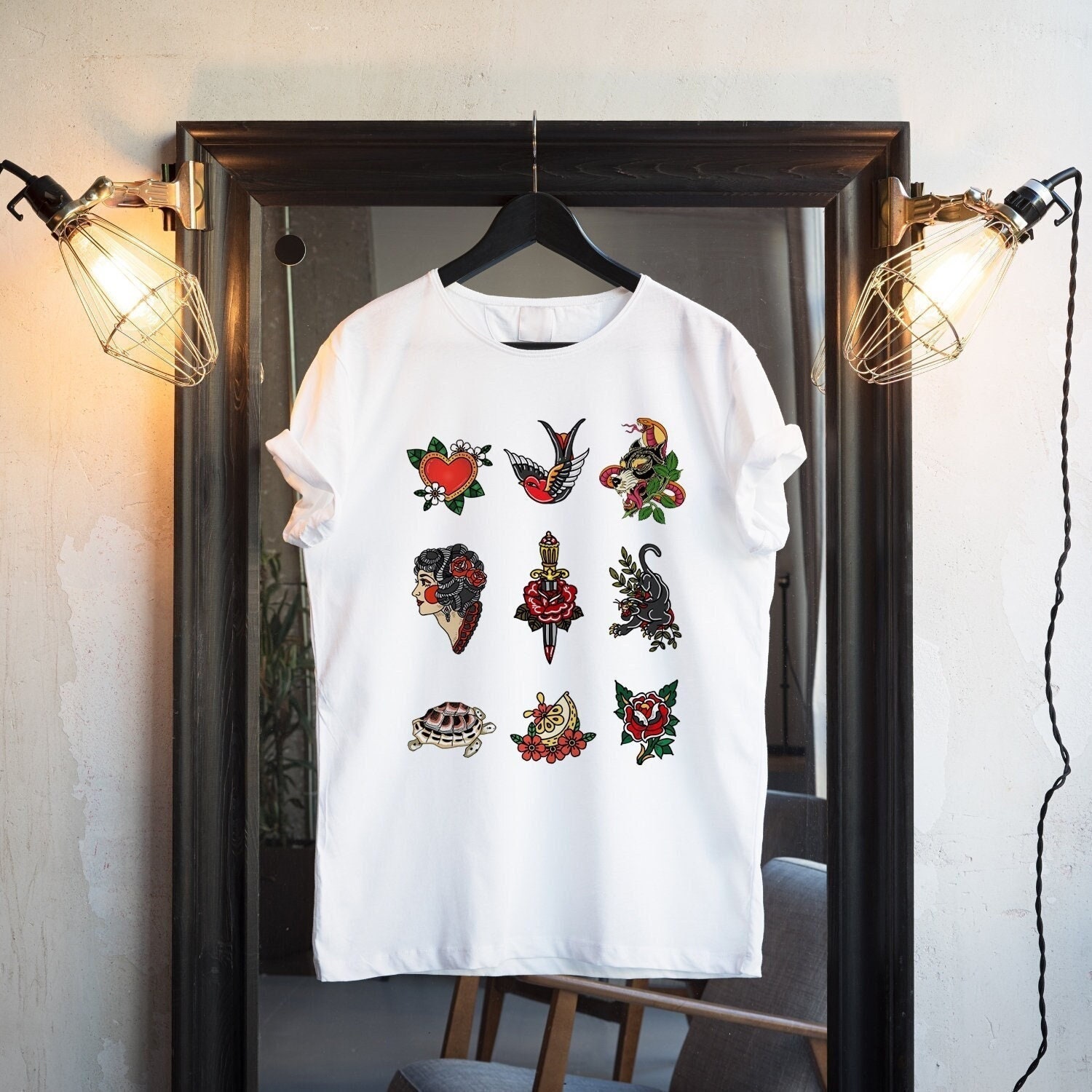 Traditional Tattoo Shirt Retro Tattoo Vintage Tattoo Edgy - Etsy