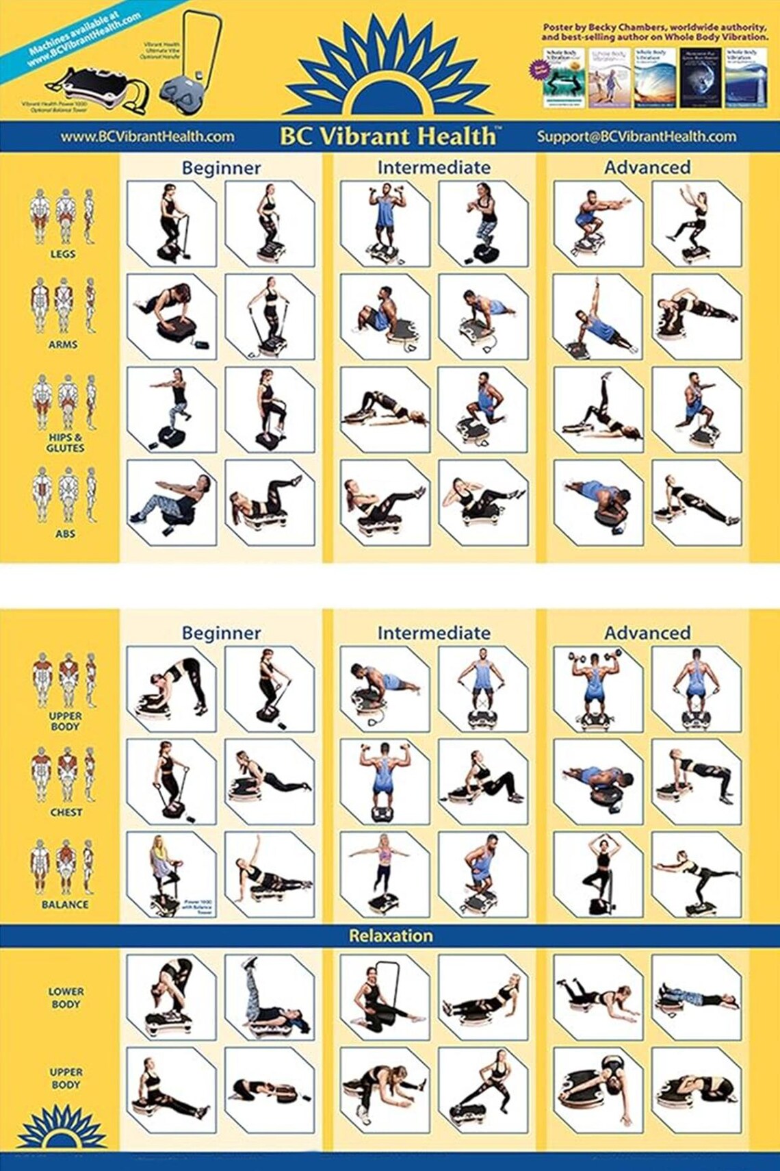 Full Body Vibration Poster Whole Body Vibration Plate Exercise Chart ...