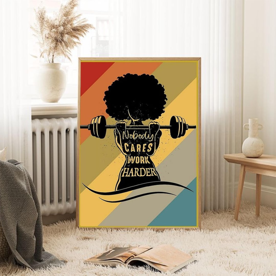 Fitness Nobody Cares Work Harder Poster - Decorate Living Room, Bedroom ...