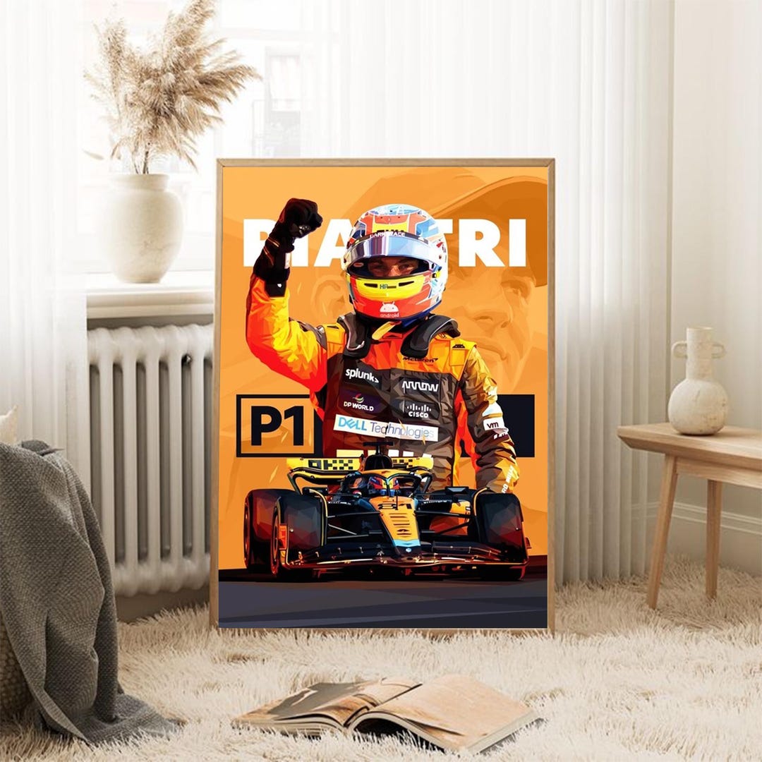 Low Poly Poster by Oscar Piastri - Decorate Living Room, Study Room - Etsy