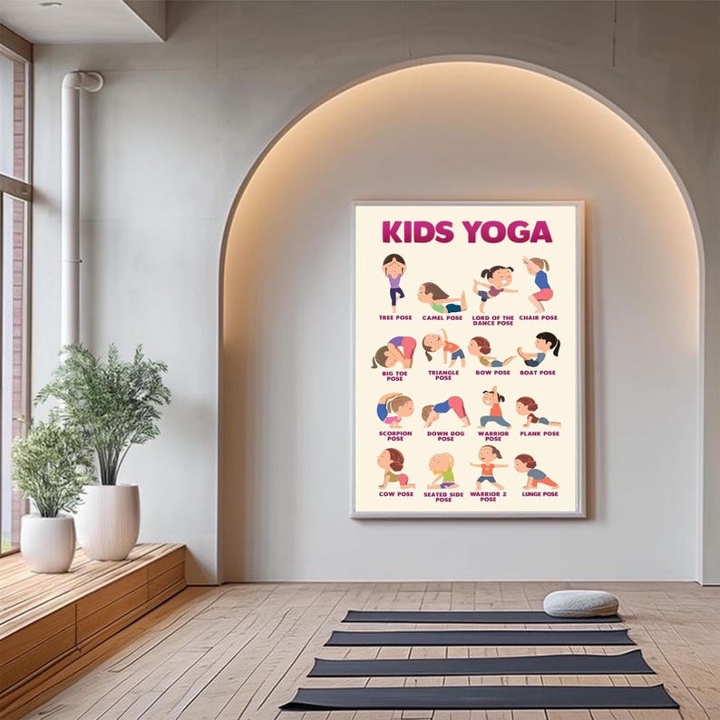 Kids Yoga Poster Kids Chakras With Poses for Kids Exercise Activities ...