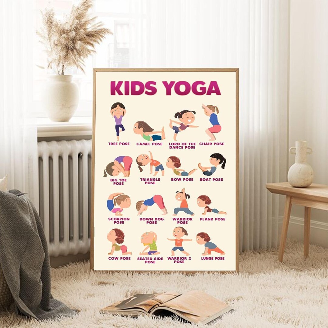 Kids Yoga Poster Kids Chakras With Poses for Kids Exercise Activities ...