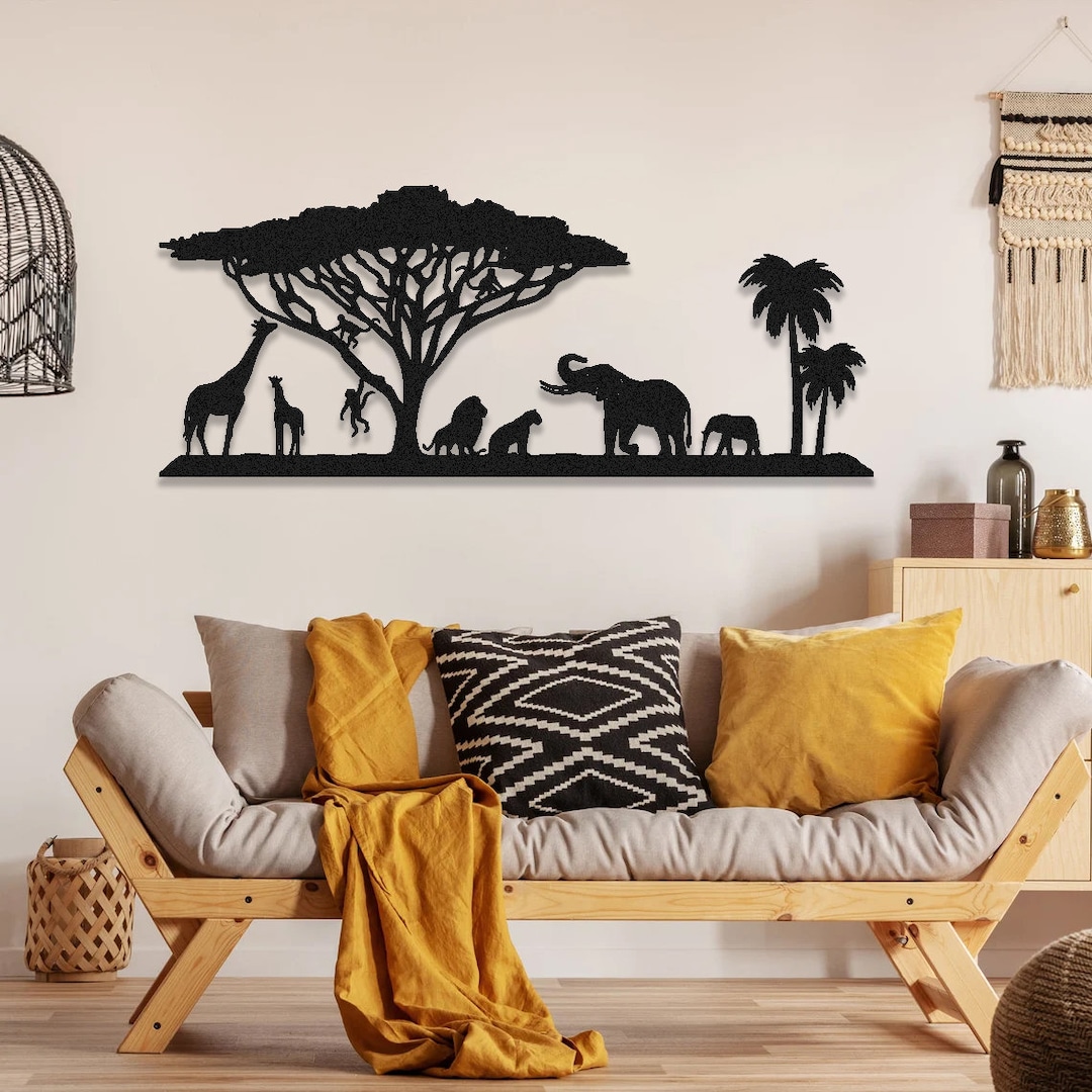 Africa Metal Wall Decor, Animals Wall Art, Wildlife Décor, African Zoo ...