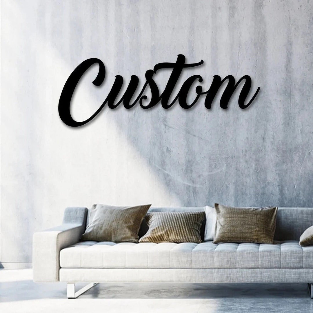 Custom Metal Words, Your Custom Text, Custom Name Script Metal Sign ...