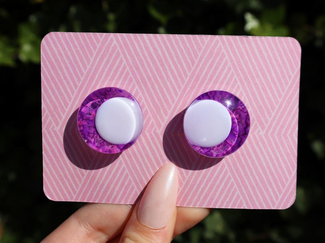 Hand Painted Sinker Eyes for Amigurumi – 30 Mm, White Pupil With Purple ...