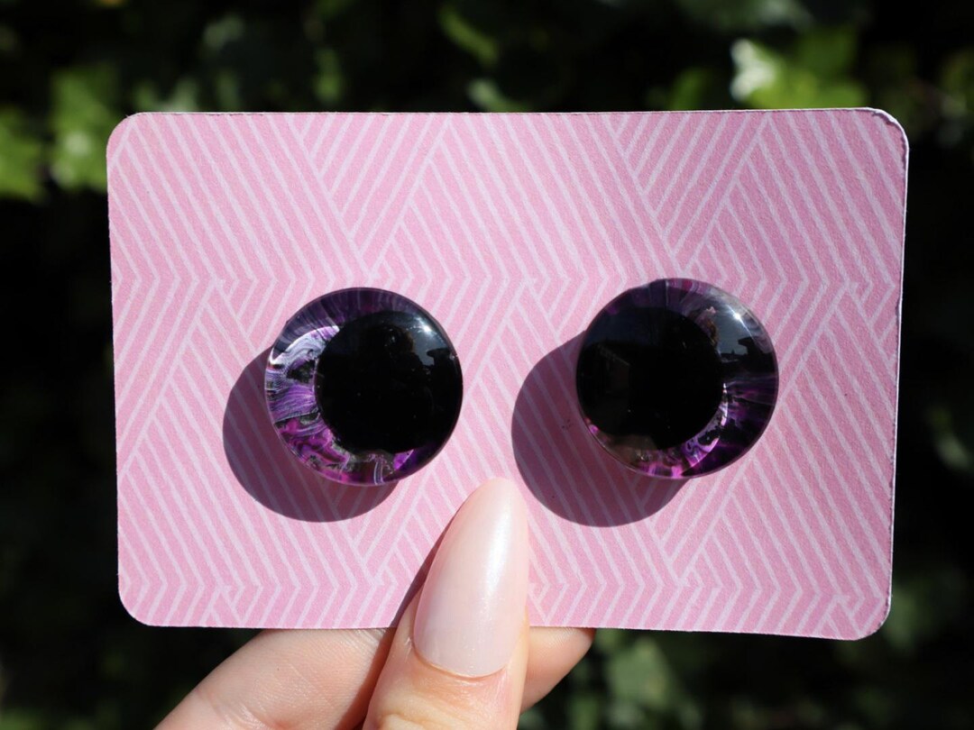 Hand Painted Sinker Eyes for Amigurumi – 30mm, Black Pupil With Galaxy ...