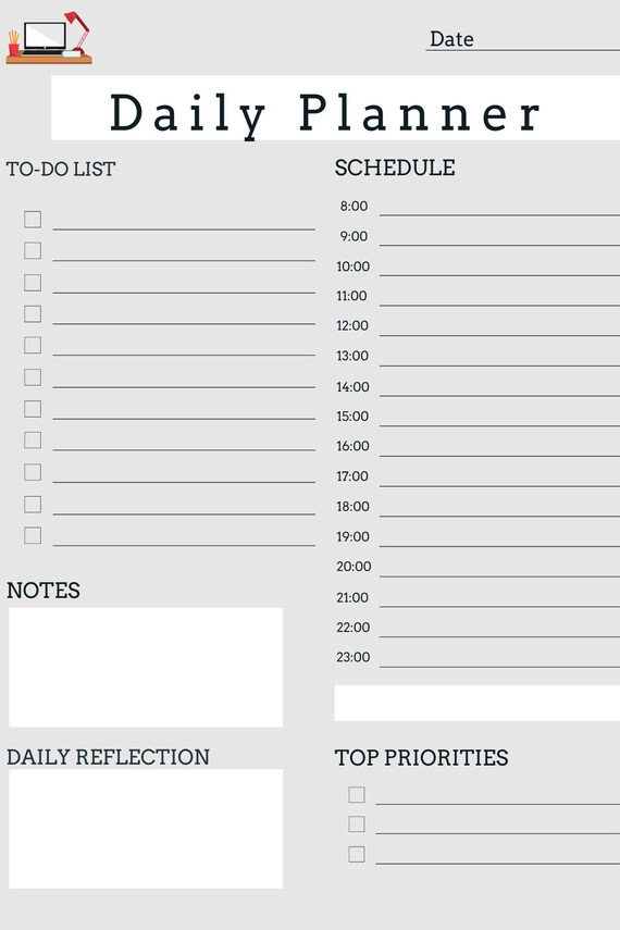 Daily To Do Printable Planner Download Instantly - Etsy
