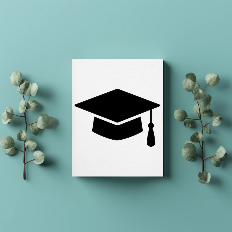 Graduation Grad Cap Silhouette Instant Download Includes SVG File, JPEG ...