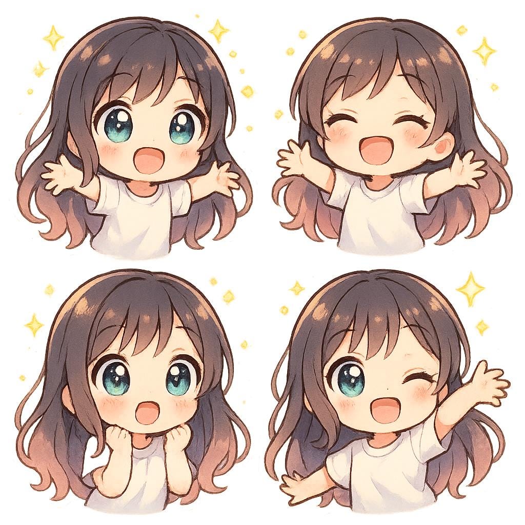 Kawaii Chibi Stickers | Cute Anime Expressions PNG | Printable Stickers ...
