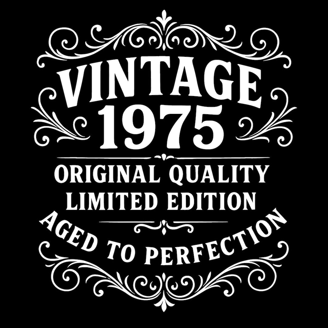 50th Birthday Svg | Vintage 1975 Shirt | Aged to Perfection Svg | 1975 Aged to Perfection | 50th ...