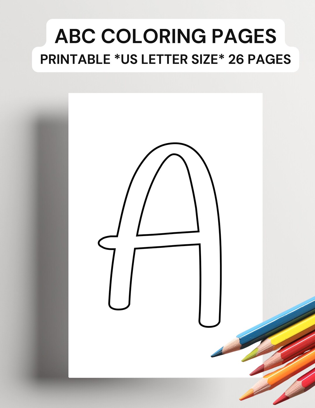 ABC Page Printable for Kids Large Print Educational Fun & ADHD Instant ...