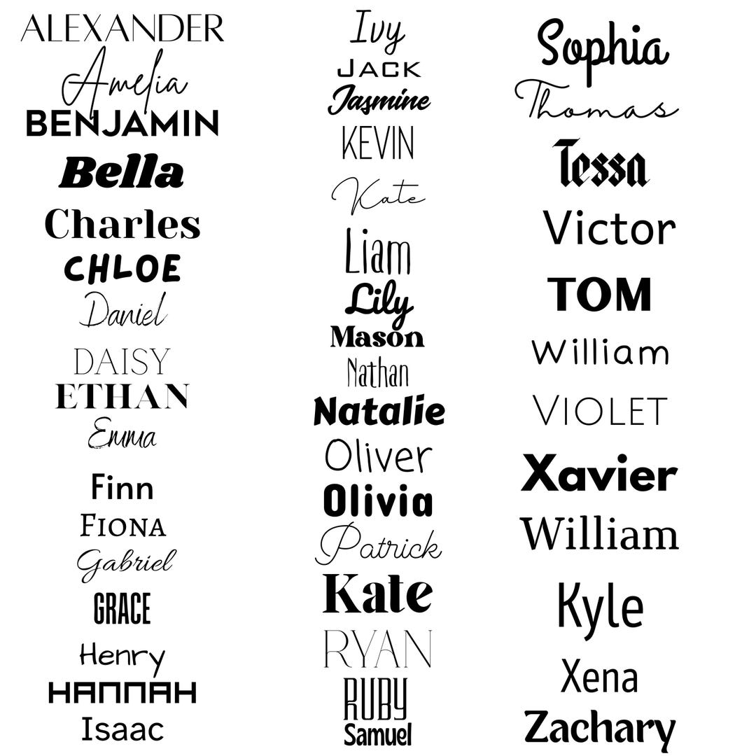Your Name in 50 Fonts - Name Bundle, PNG Image | Digital Download - Etsy