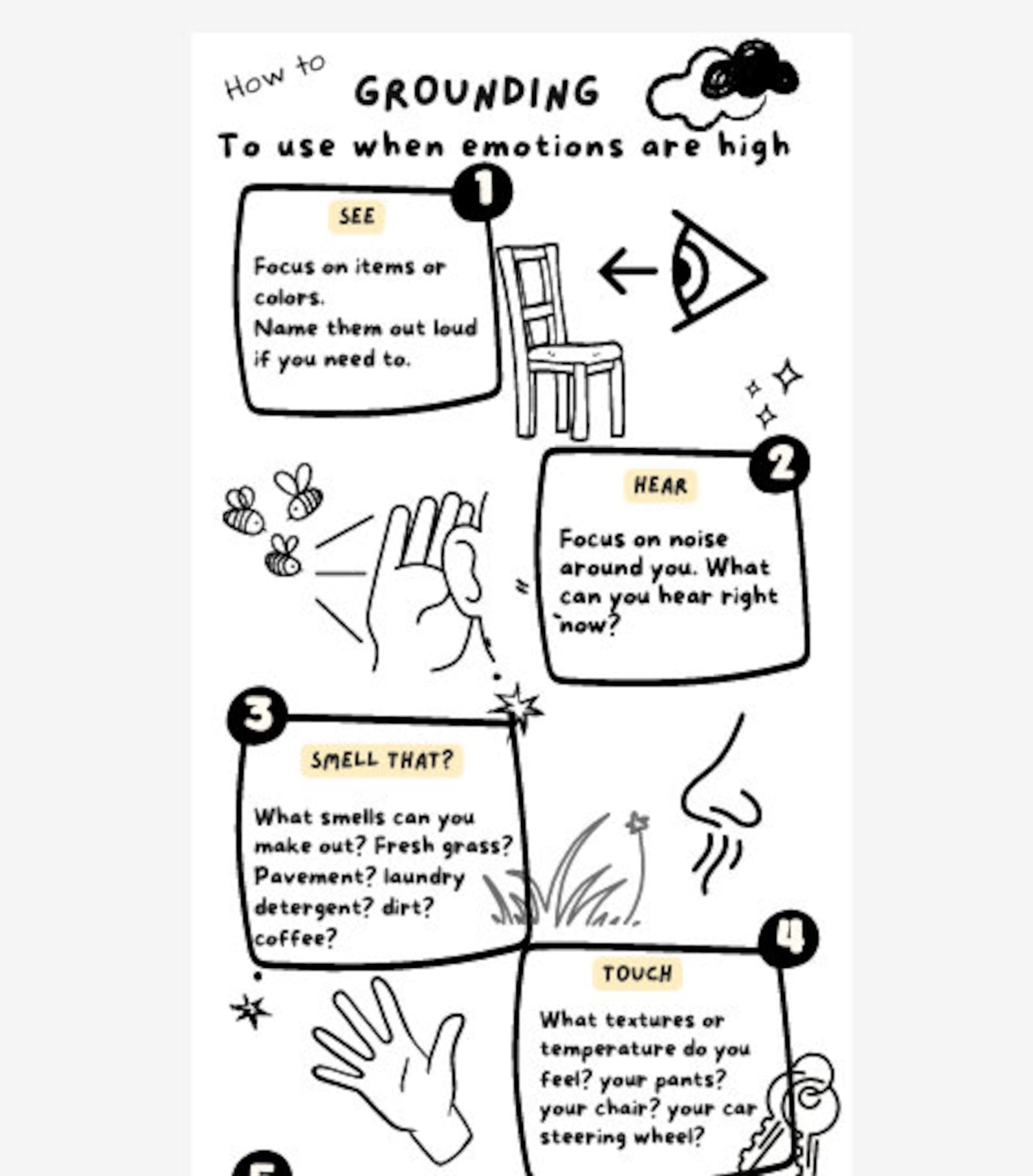 Grounding Handout for Emotional Regulation - Etsy