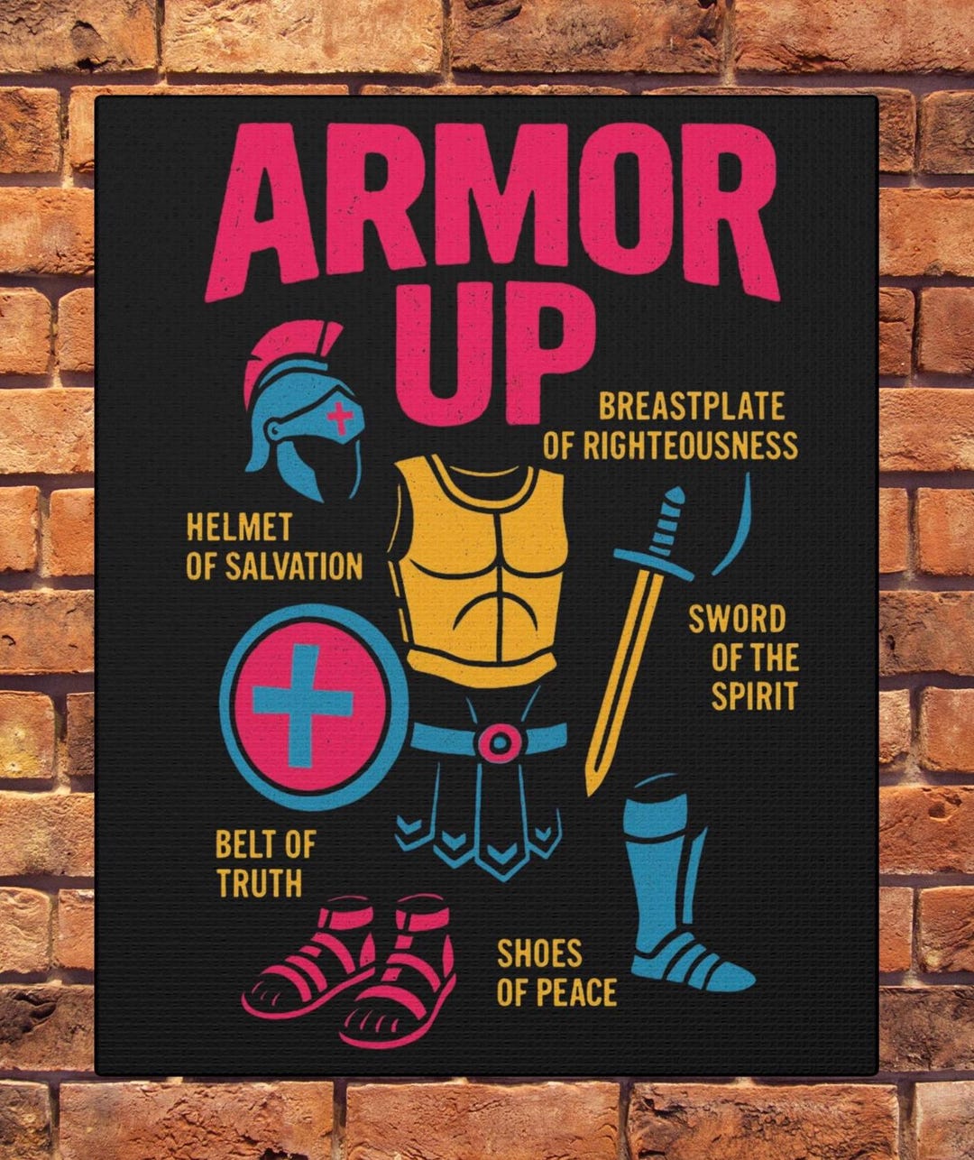 Armor of God Wall Art for Kids Room – Armor‑of‑god Decor, Ephesians 6 ...