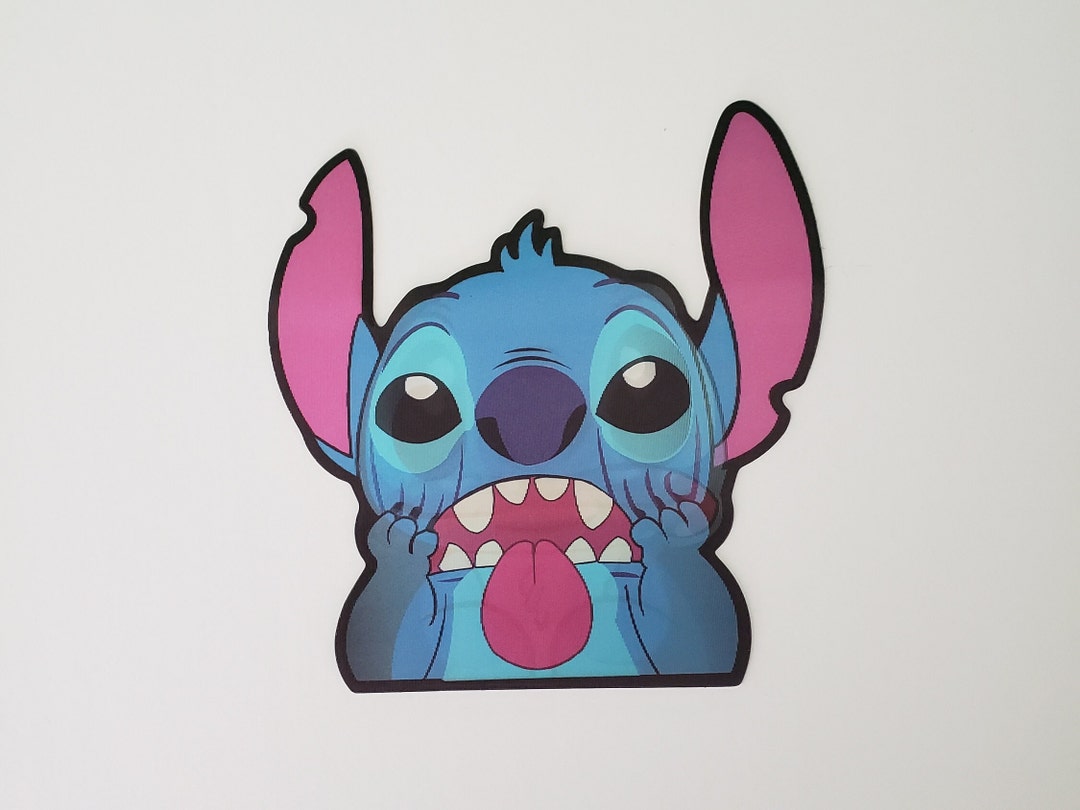 Cheeky Frustrated Blue Alien, Peeker Sticker, 3D Lenticular Car Sticker ...