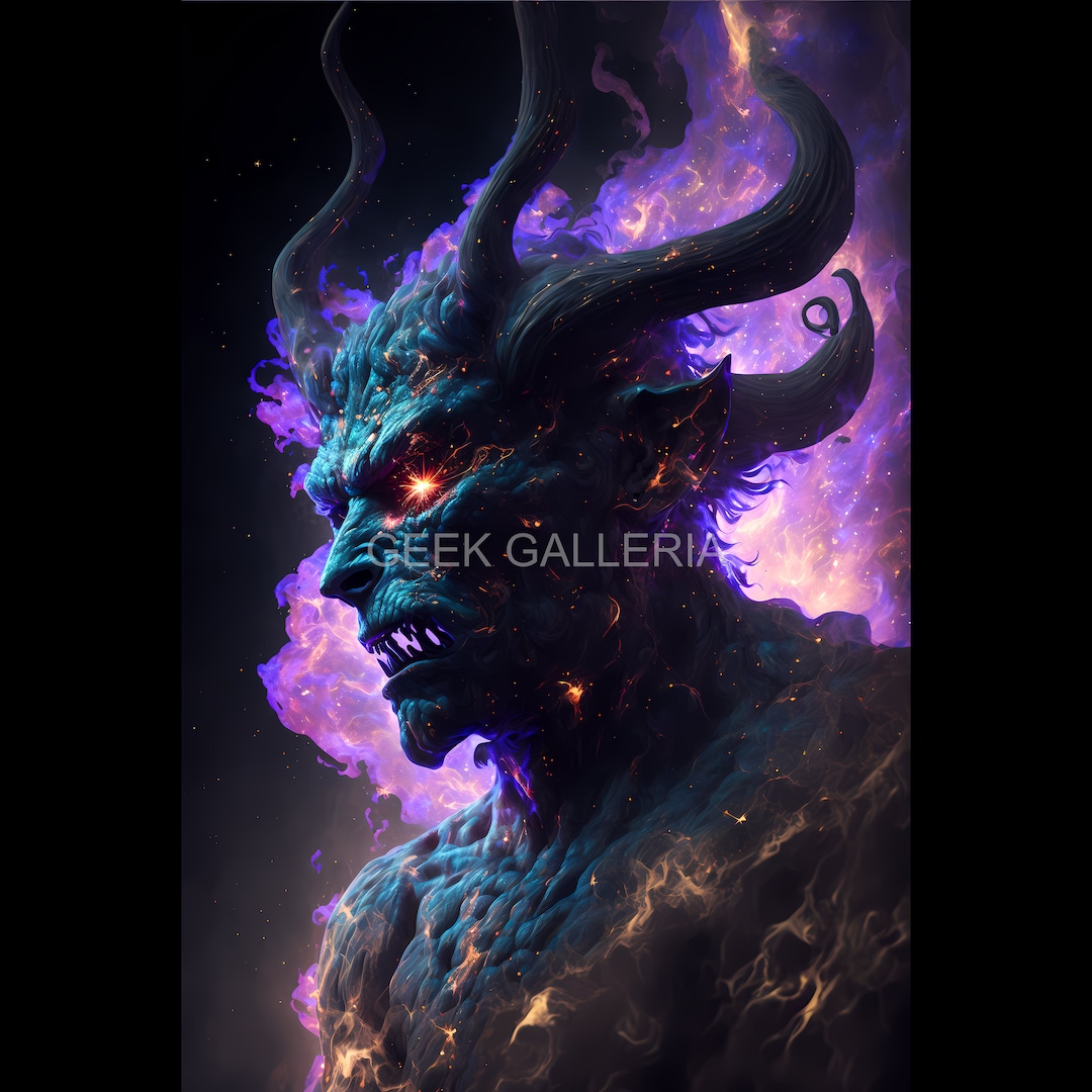 Galactic Inferno: A Demon Made of Cosmic Dust 11x17 Inches - Etsy