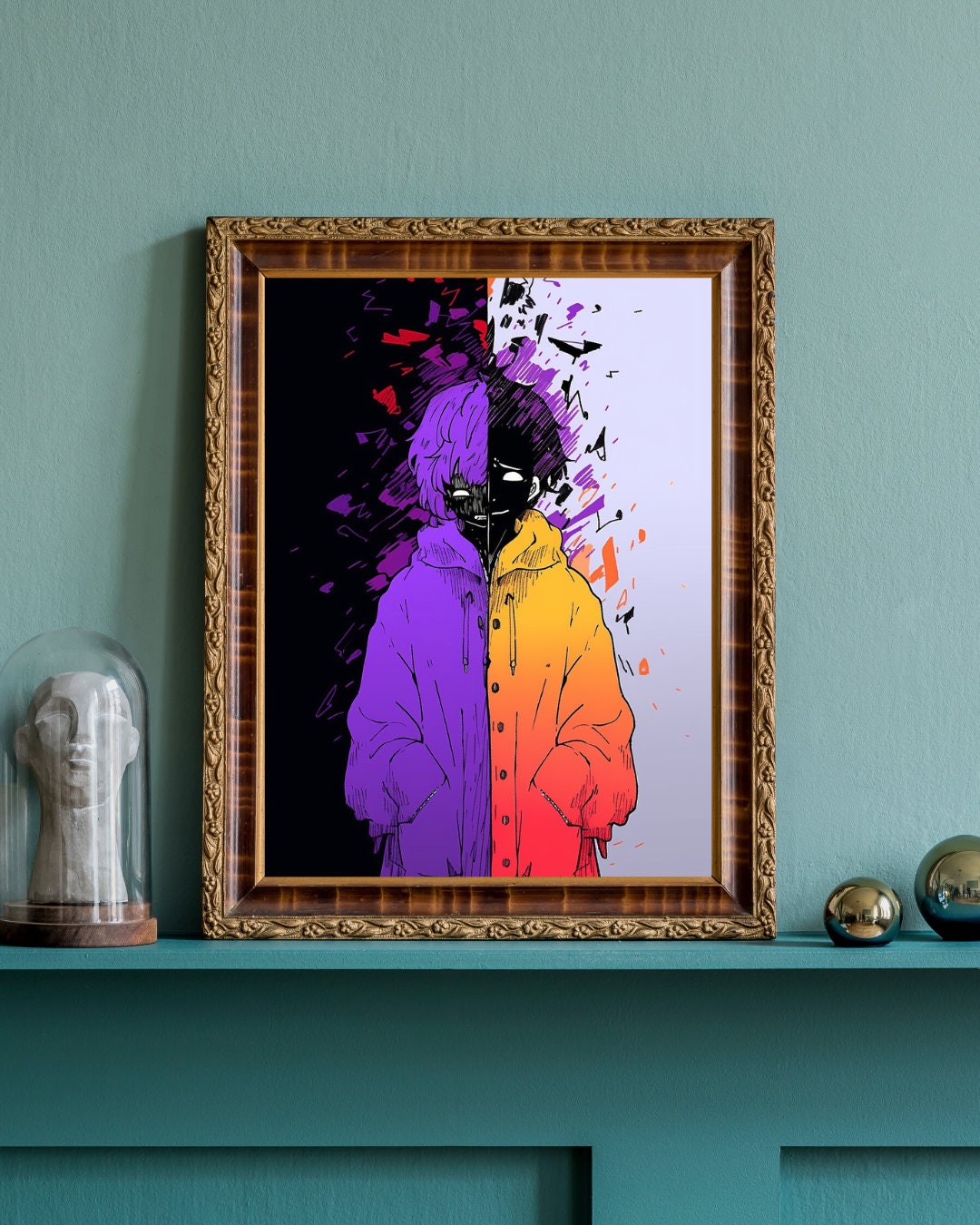 Duality of Emotion Art Print Original Poster Artwork Illustration Print ...