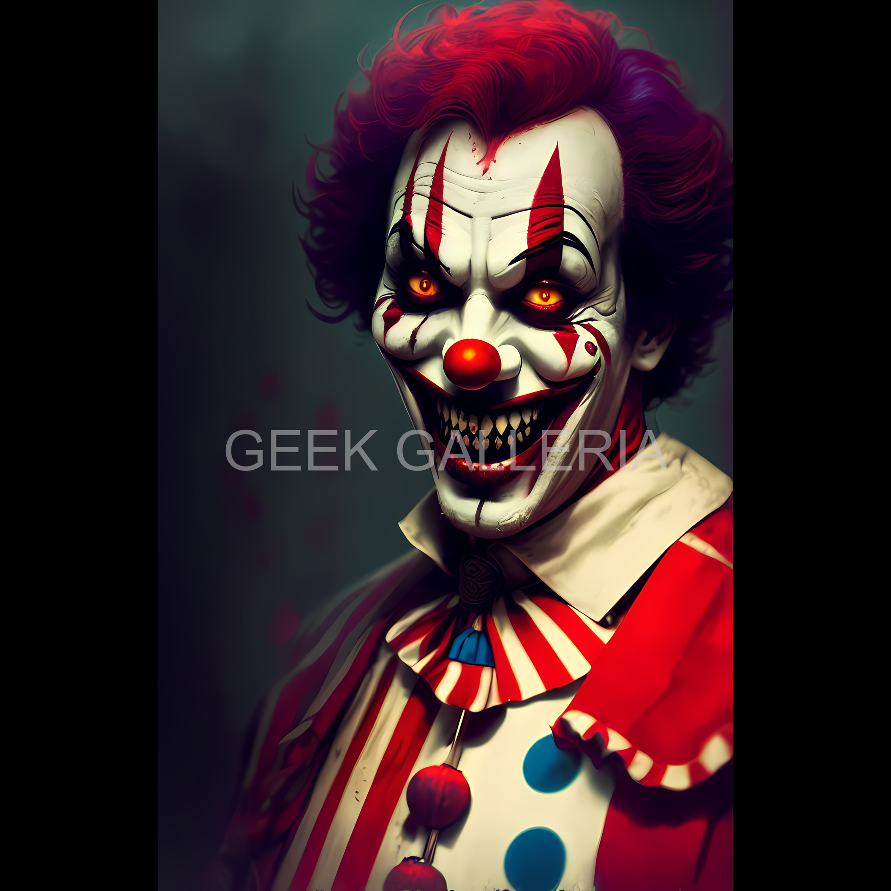 Creepy Clown V1 11x17 Inches Art Print Horror Spooky - Etsy