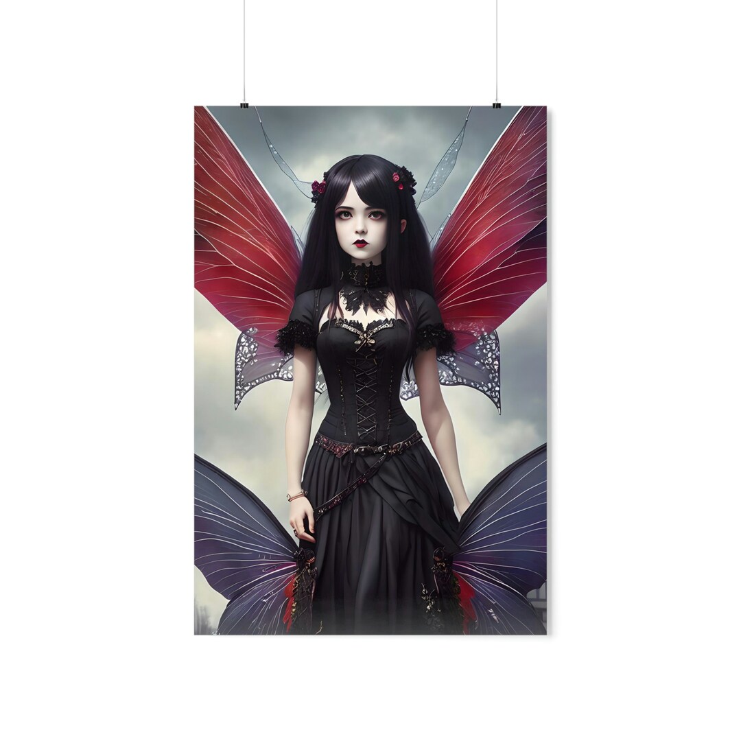 Beautiful Goth Fairy V1 Wall Art Print - Etsy