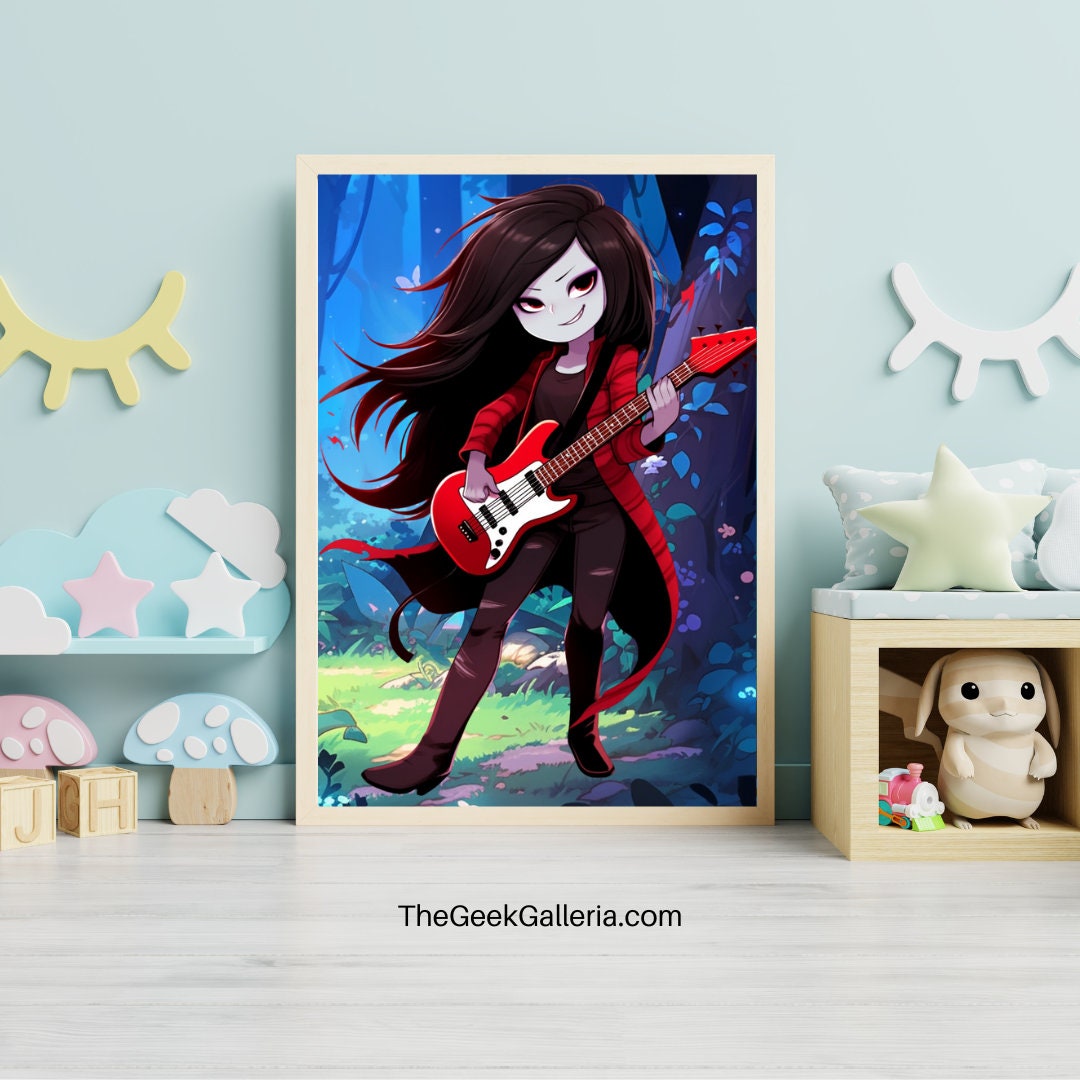 Forest Serenade: Chibi Vampire Rocker Art Print - Etsy
