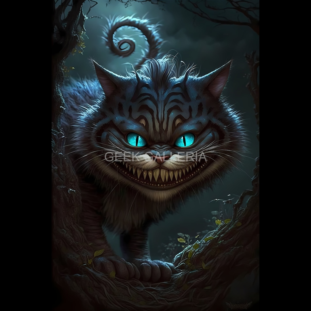 Malevolent Cheshire Cat, 11x17 Inches, Art Print, Fantasy, Horror - Etsy