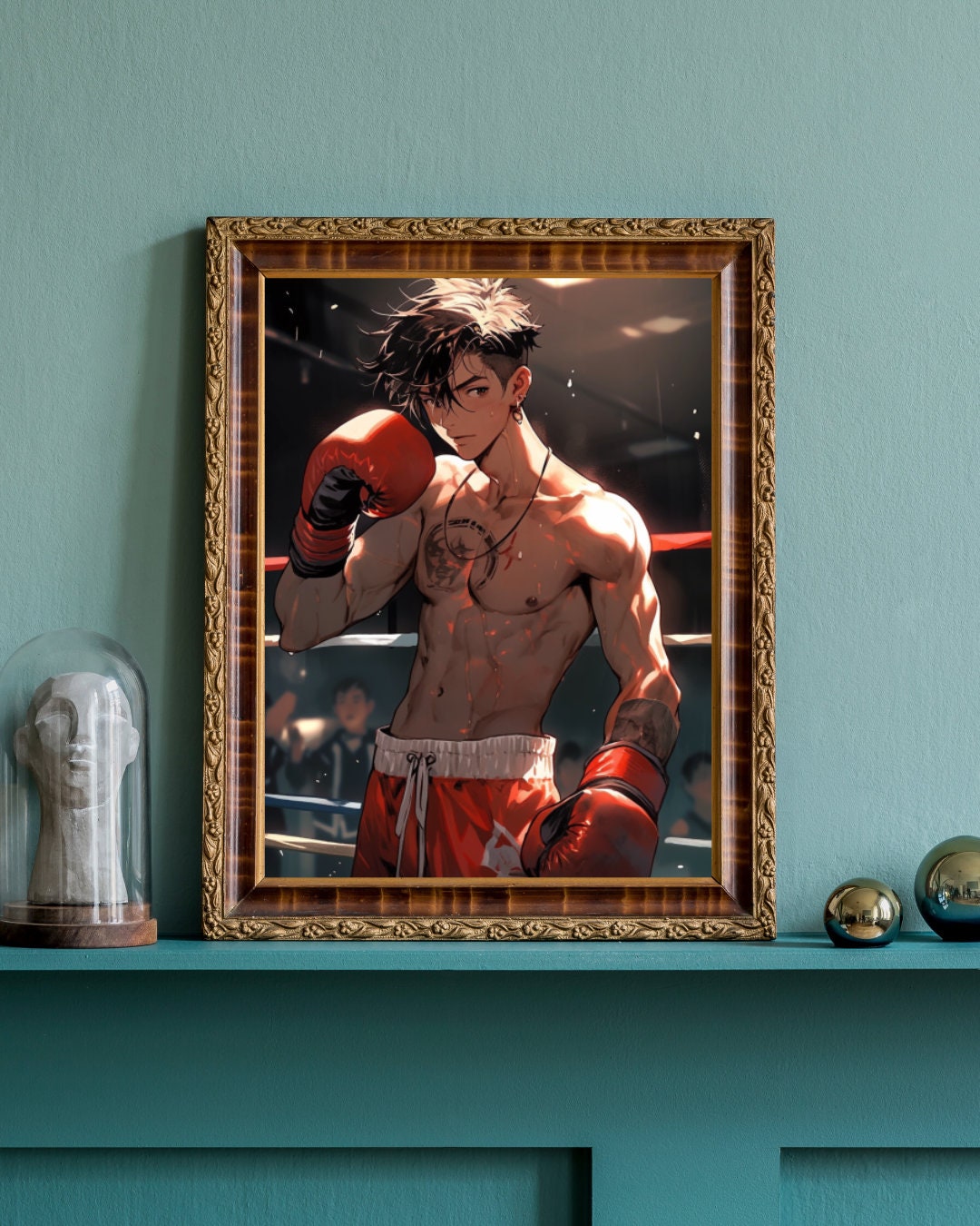 Contender's Spirit Art Print Sexy Husbando Anime Action Wall Decor - Etsy