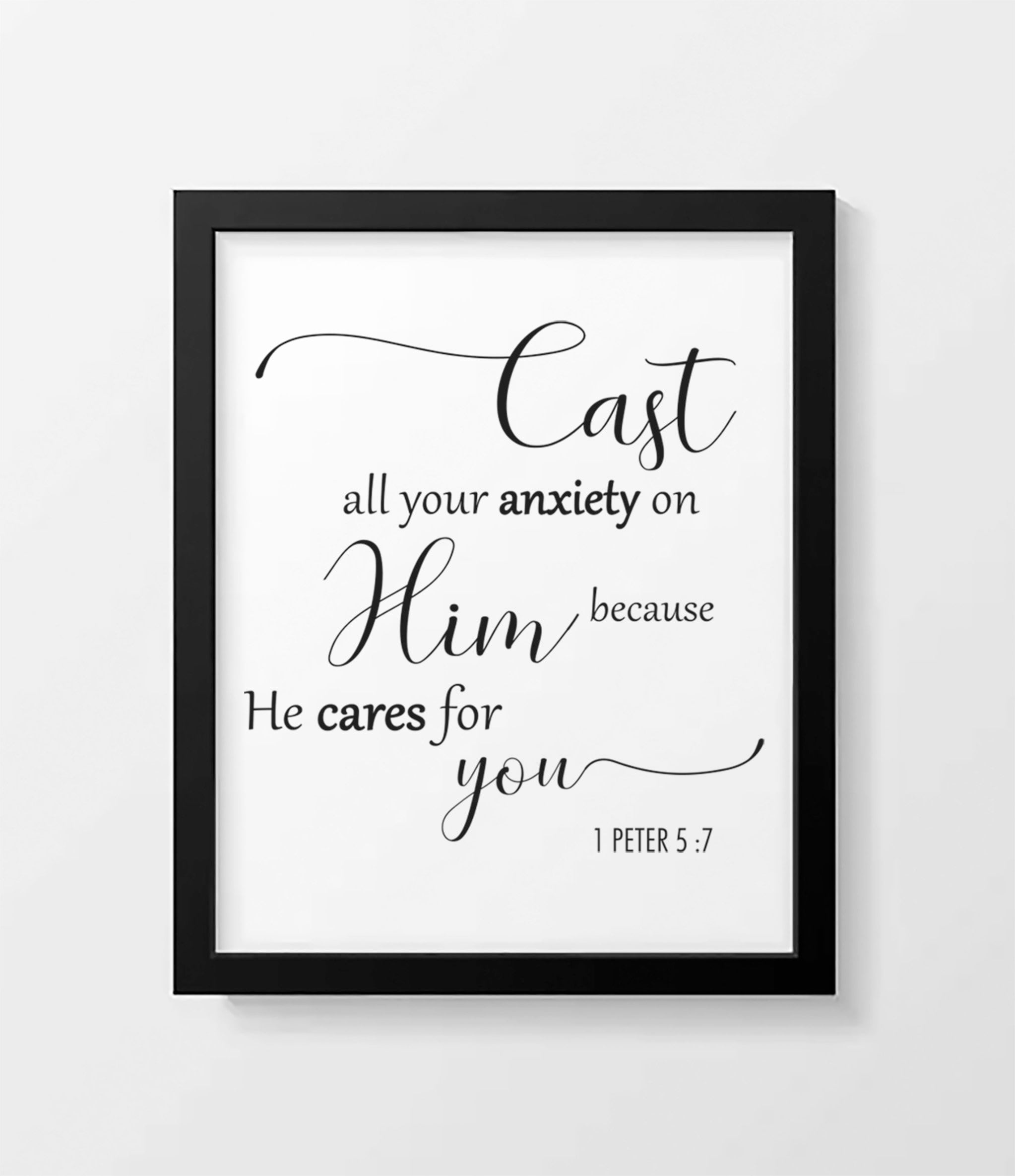 1 PETER 5 :7, Bible Verse Wall Art, Christian Printable Wall Art ...