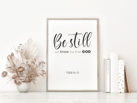 PSALM 46-10 NIV Bible Verse Wall Art Scripture Quote - Etsy