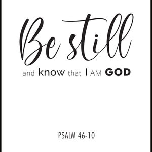 PSALM 46-10 NIV, Bible Verse Wall Art, Scripture Quote Printable Wall ...