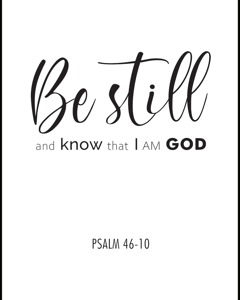 PSALM 46-10 NIV, Bible Verse Wall Art, Scripture Quote Printable Wall ...