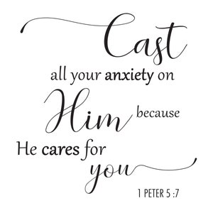 1 PETER 5 :7, Bible Verse Wall Art, Christian Printable Wall Art ...