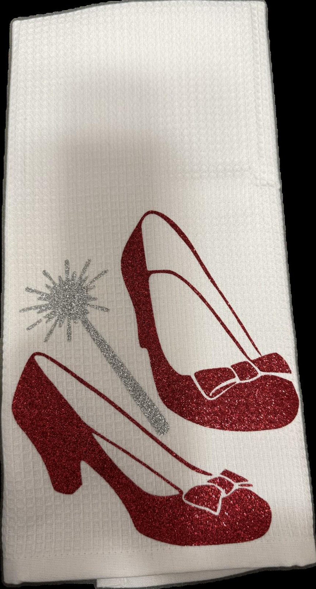 Wizard of Oz Kitchen Towel: Handmade Ruby Slipper Cotton Dish Towel - Etsy