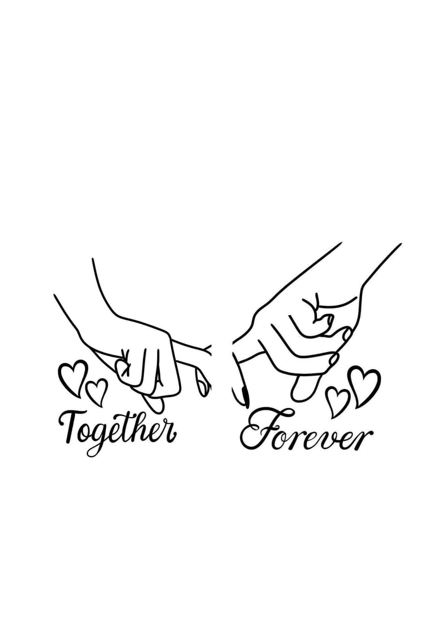 Together Forever Holding Hands SVG & PNG File Instant Download, Couples ...