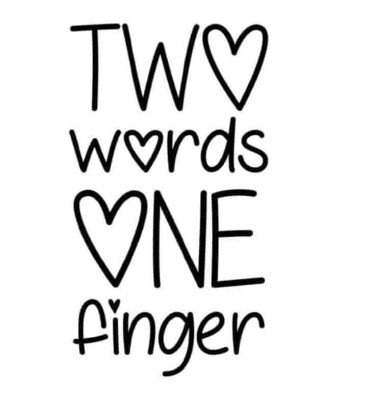 2 Words SVG 1 Finger SVG F You Svg, Instant Svg Download, Middle Finger ...