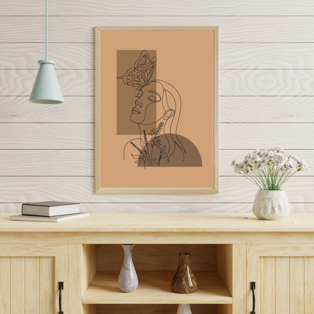 Woman Line Art, Wall Art, Wall Decor, Wall Art Printable, Digital Wall ...