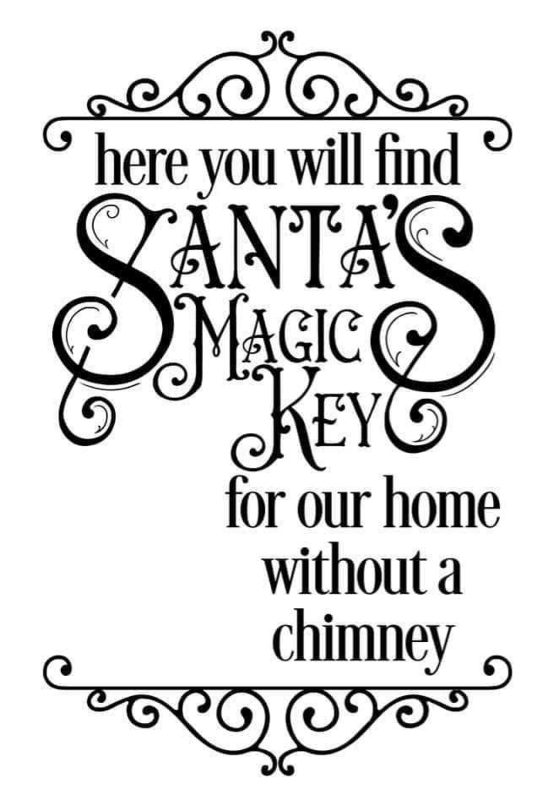 Santa's Key for No Chimney -SVG File Instant Download, Christmas Cut ...