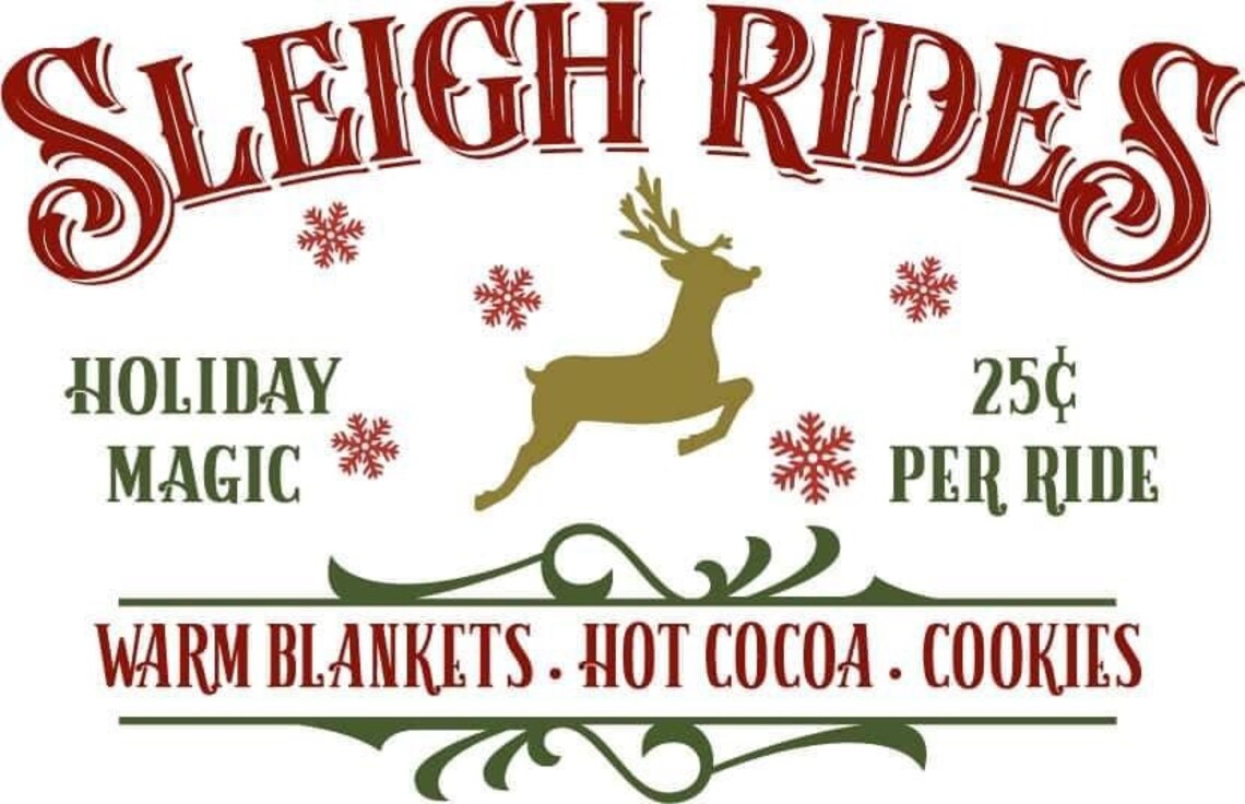 Sleigh Rides SVG File Instant Download Hot Cocoa Christmas - Etsy