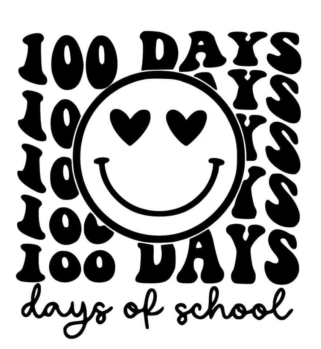 100 Days of School - Happy Face SVG File Instant Download, Fun Teacher ...