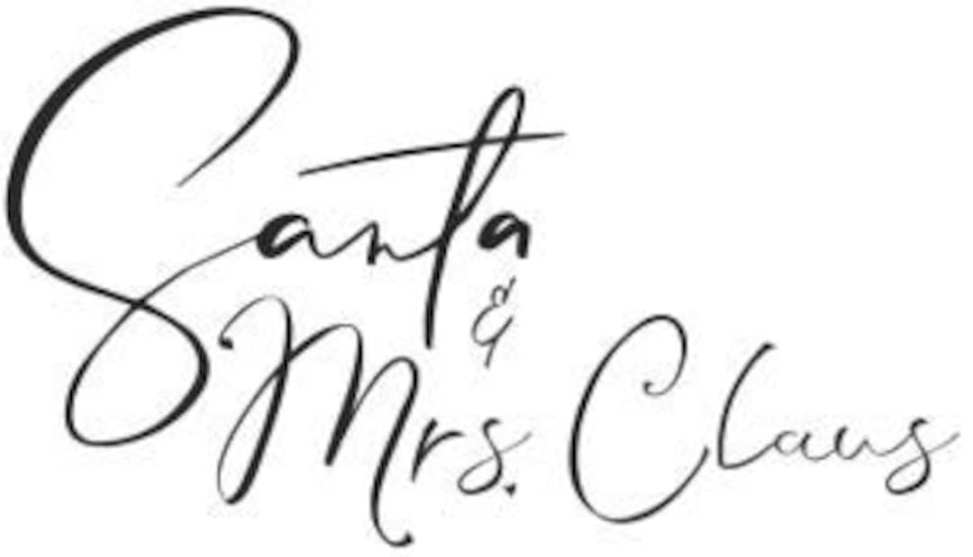 Santa and Mrs. Claus Signature SVG File Instant Download, Christmas Cut ...