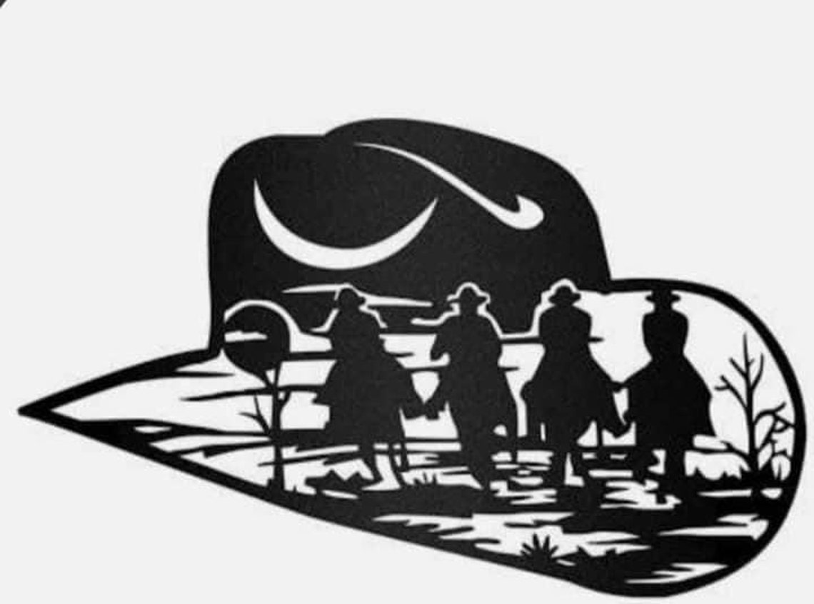 Cowboy Hat SVG File Instant Download, Cowboys Riding Design Cut File ...
