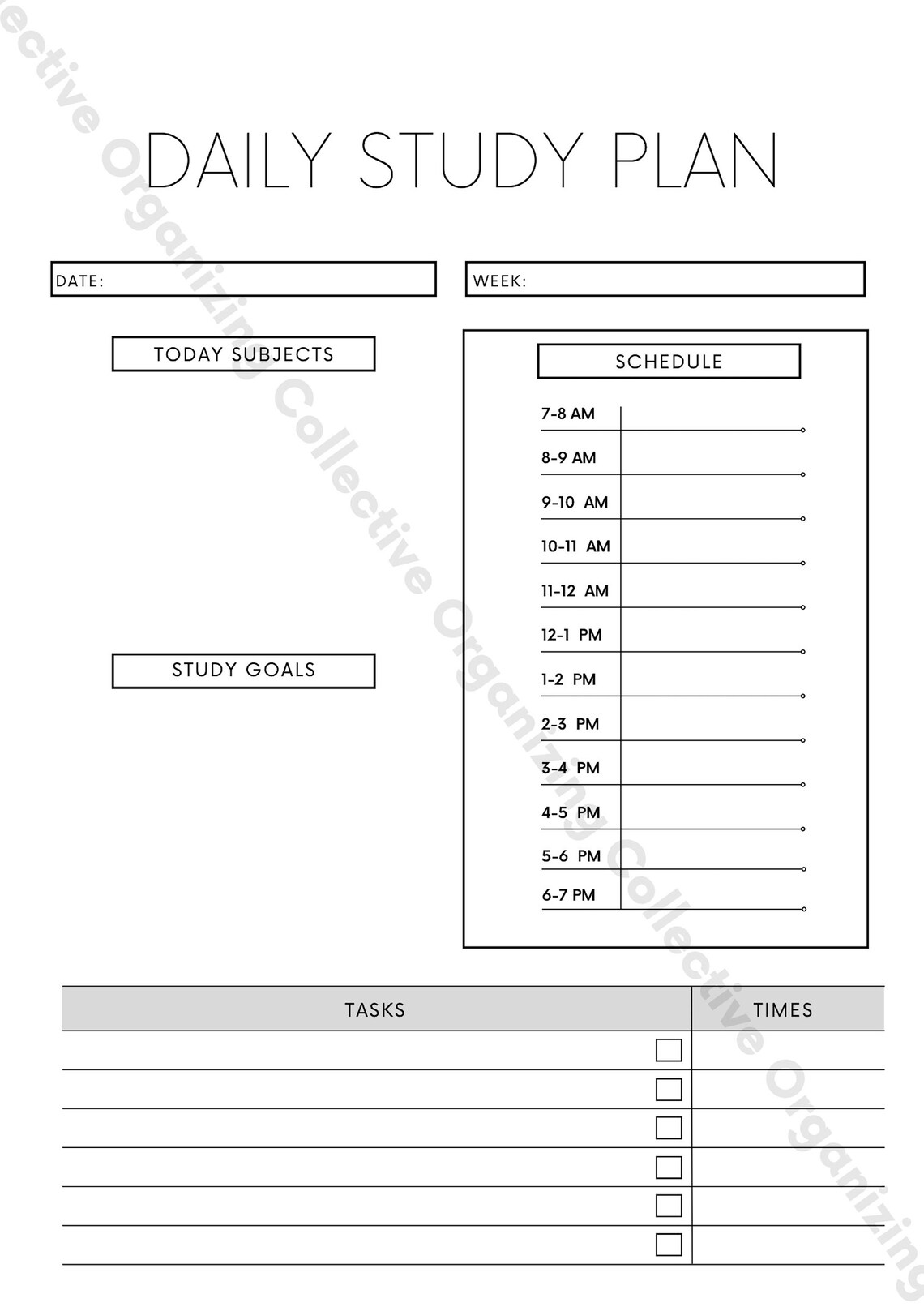 Student Planning, Study Planner Printable, Instant Download, Timetable ...