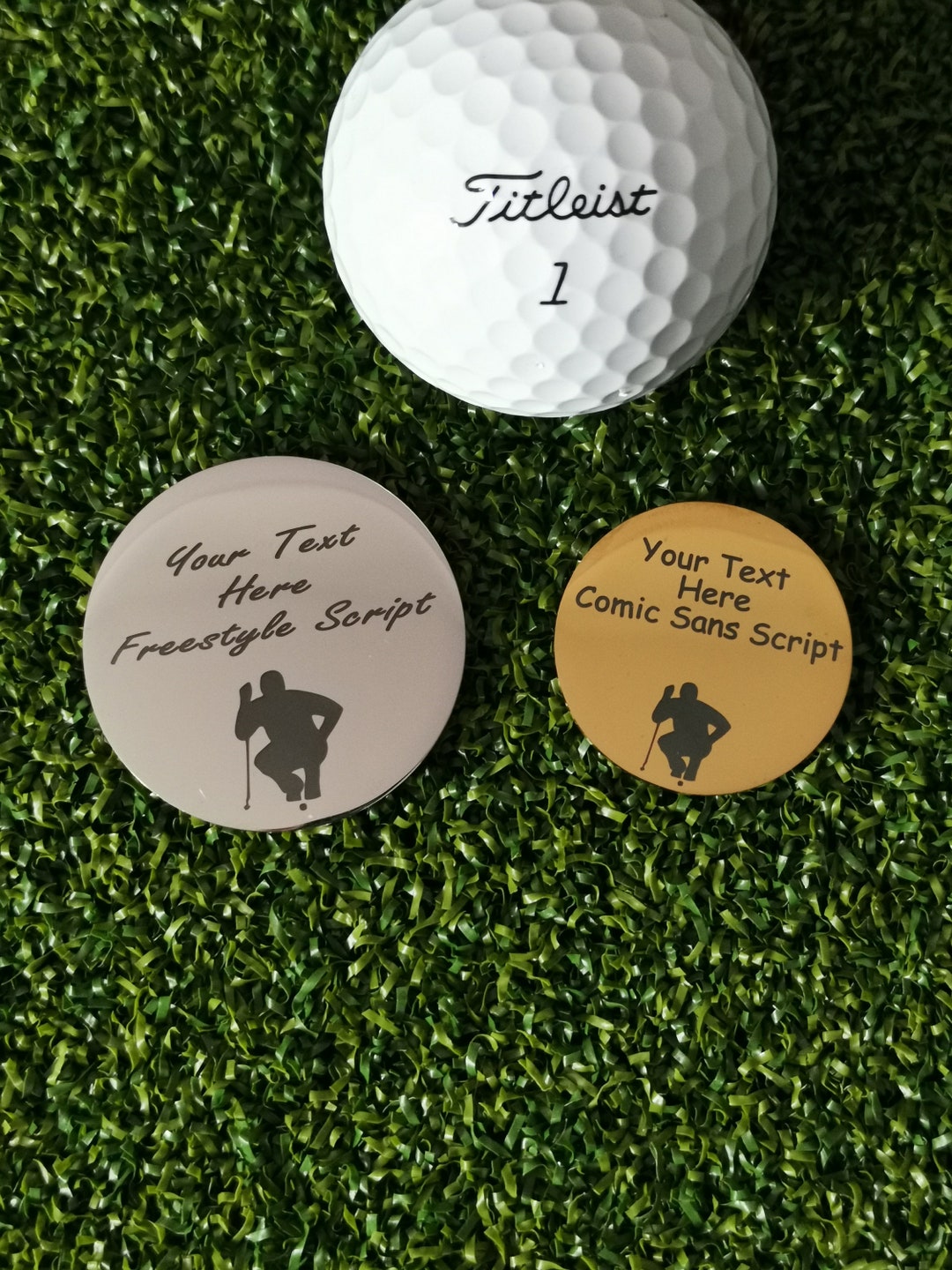 Personalised Golf Ball Marker. Laser Etched, Polished Stainless Steel ...