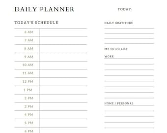Daily Time Management A4 Printable Planner Insert DO1P Daily Schedule ...
