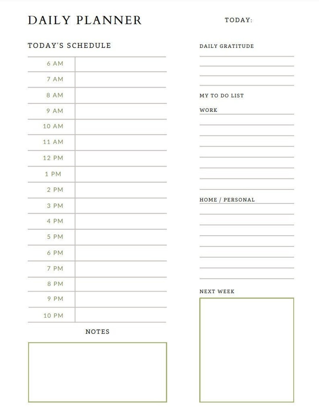 Time Block Daily Planner - Etsy