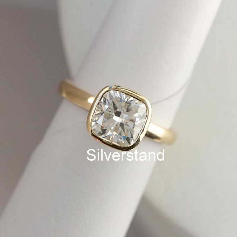 Cushion Bezel Ring - Etsy