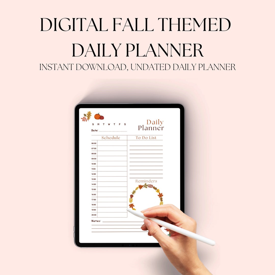 Autumn Themed Digital Daily Planner Template Portrait Goodnotes Digital ...