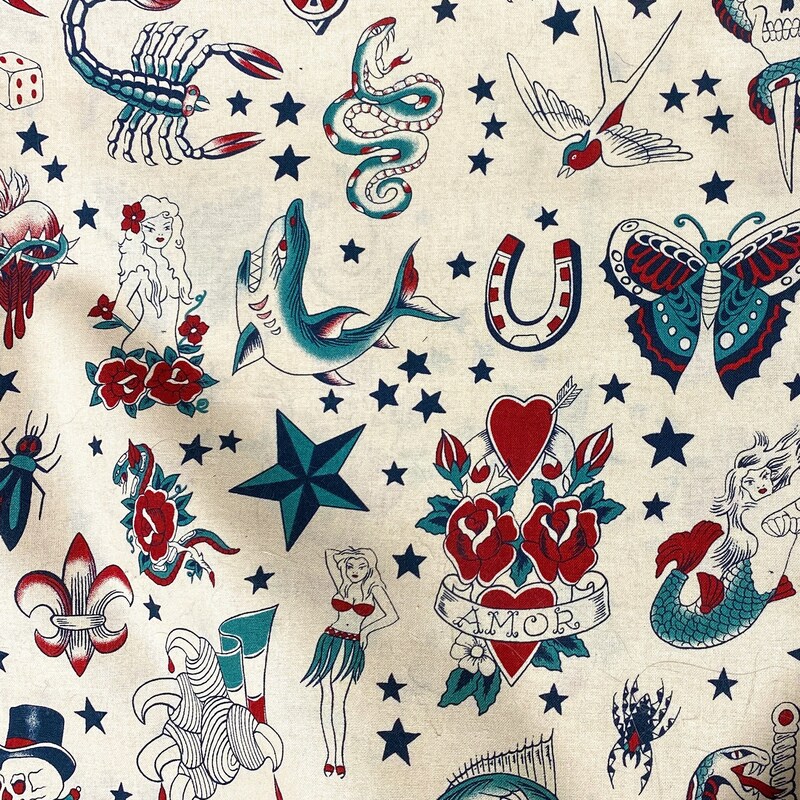 Tattoo Fabric - Etsy