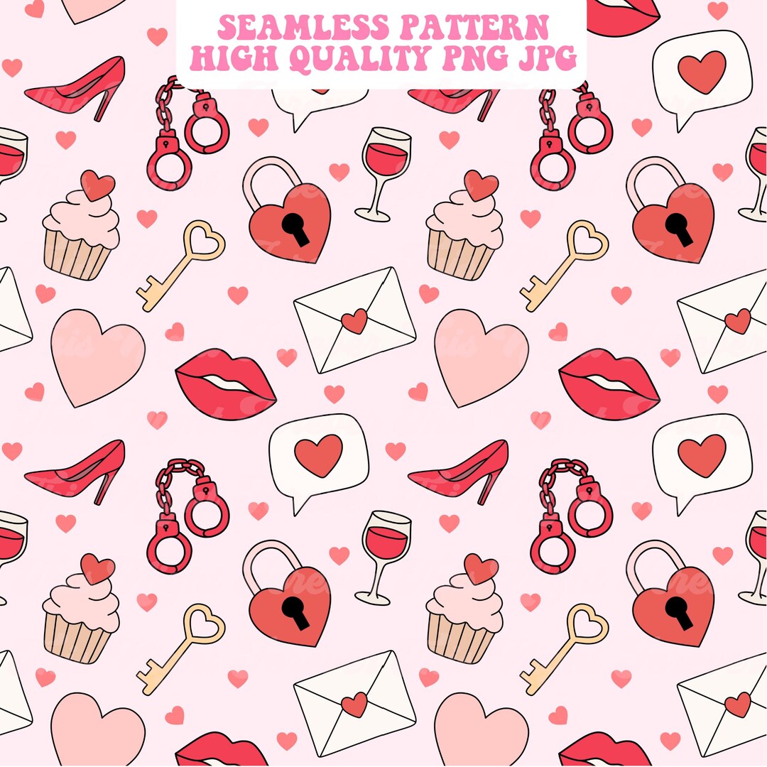 Valentines Seamless Pattern, Love Seamless, Valentines Day Pattern ...