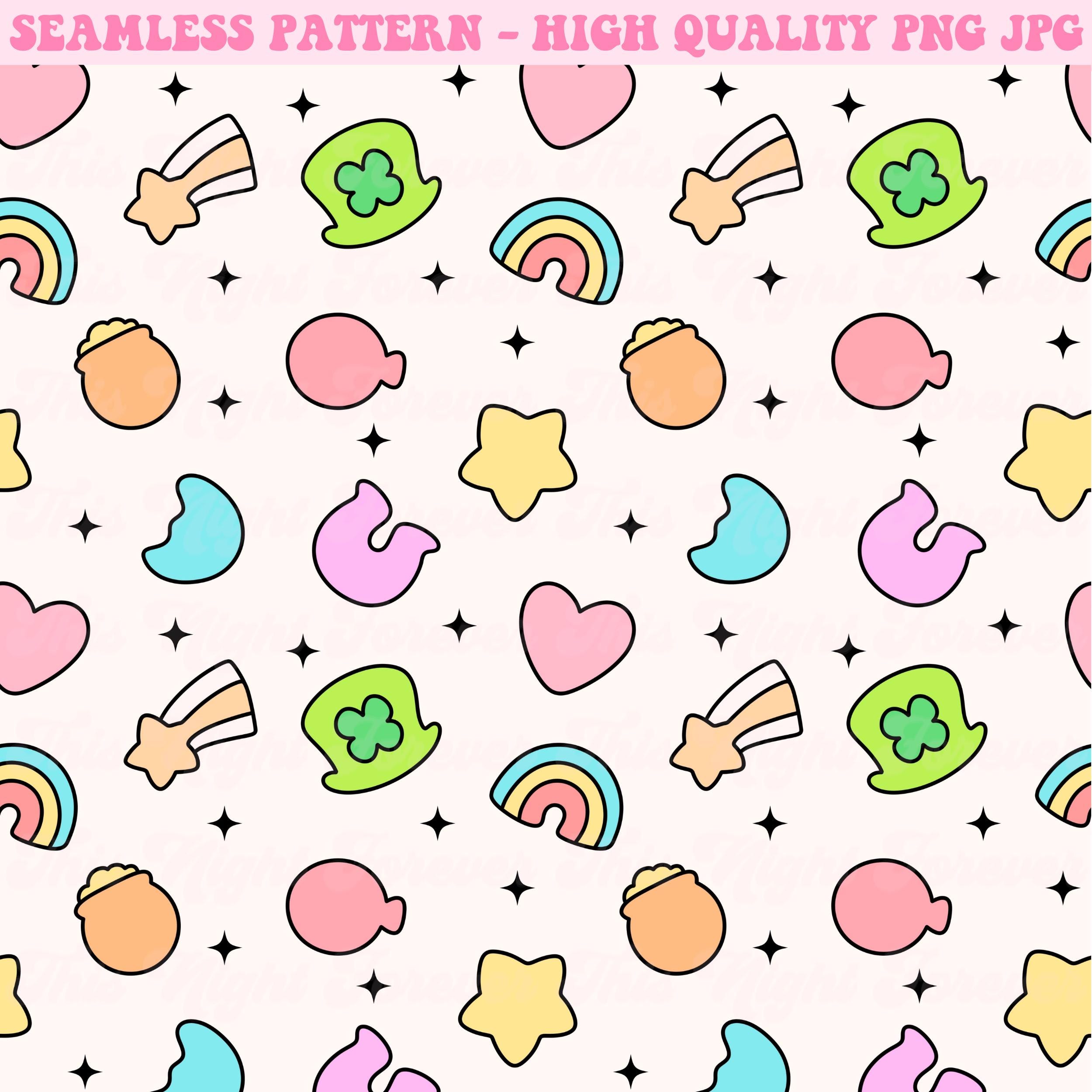 St Patrick Day Lucky Charms Seamless Pattern, St Patricks Day Pattern ...
