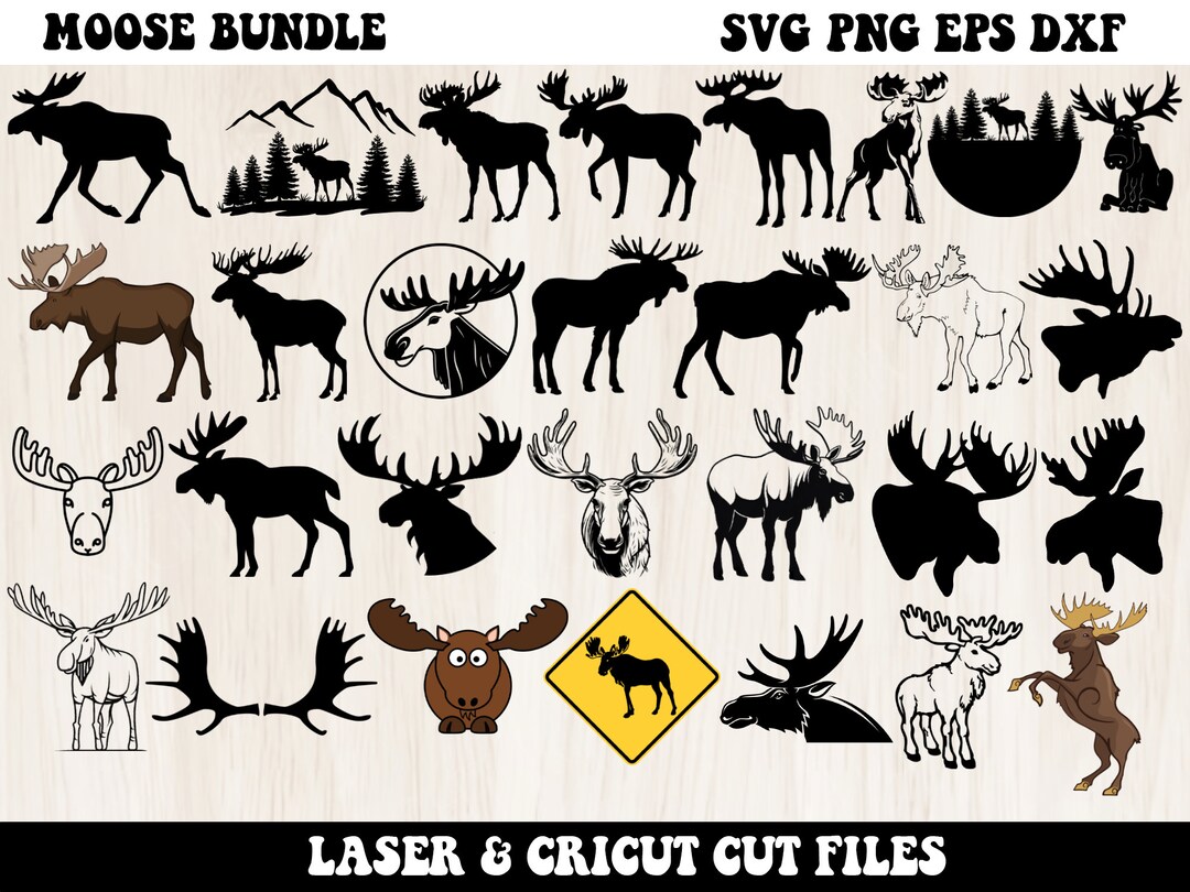 Moose SVG Bundle, Moose Svg, Moose Png, Moose Silhouette, Moose Head ...